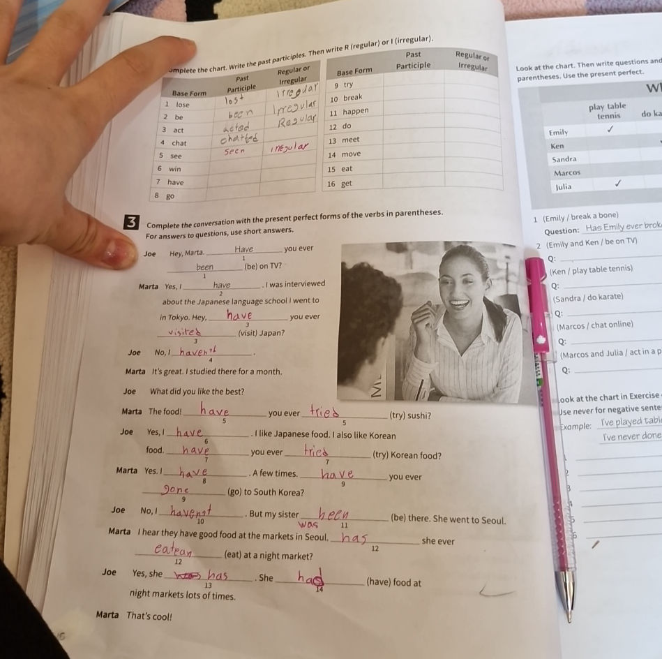 Complete the chart. Write the past | StudyX