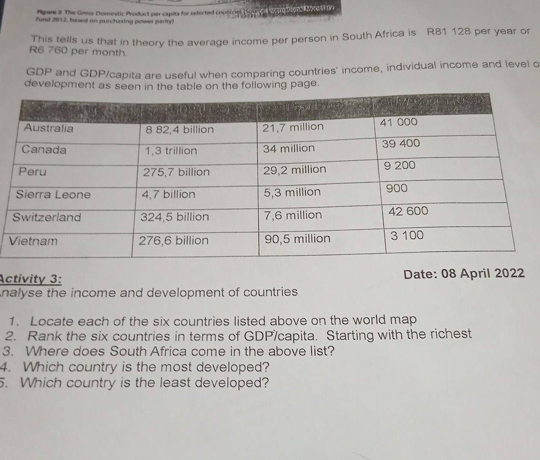 The following table shows data for several | StudyX
