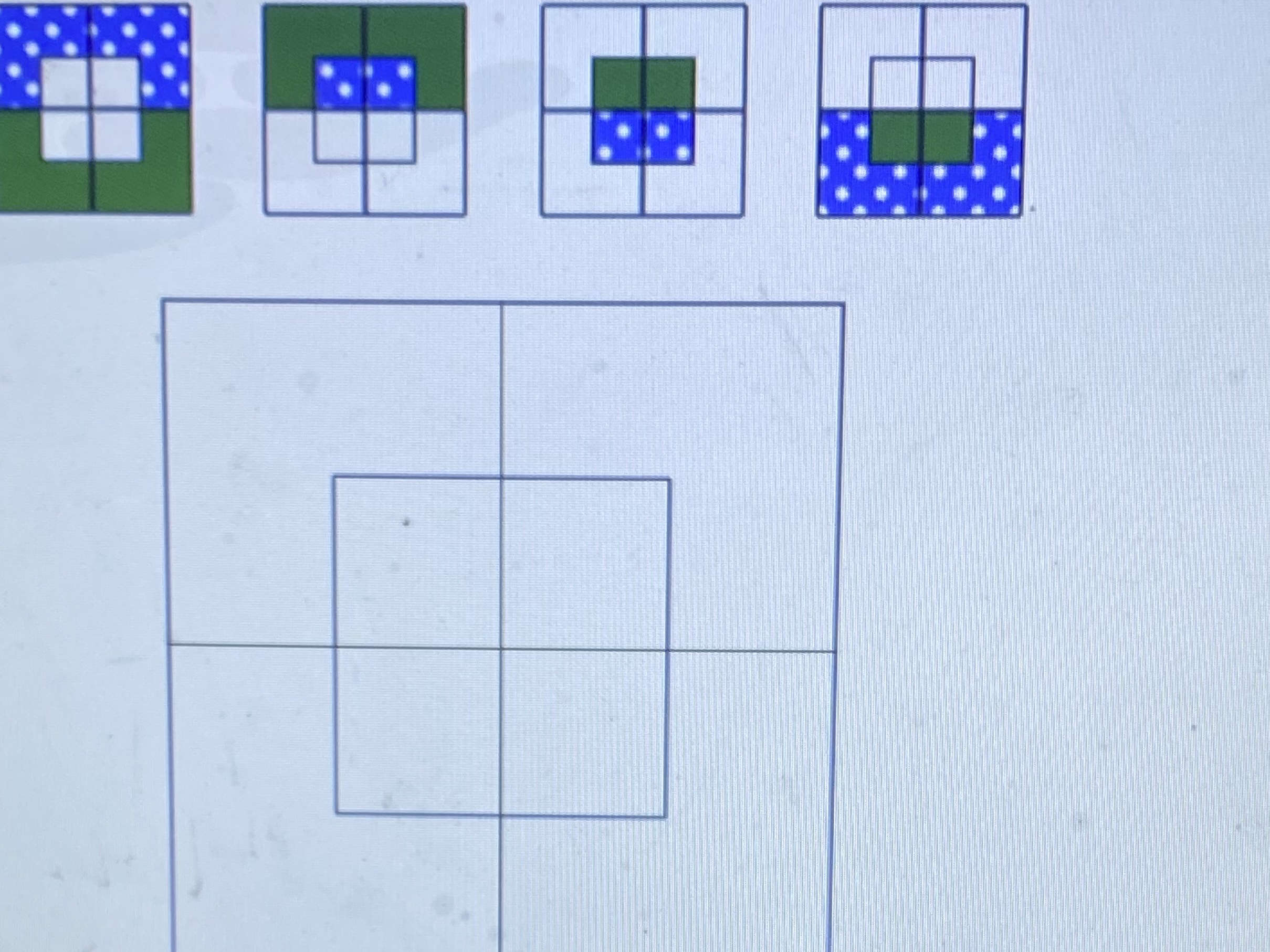 The image shows a pattern of colored squares | StudyX