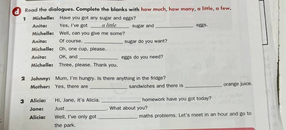 Read the dialogues. Complete the blanks with | StudyX