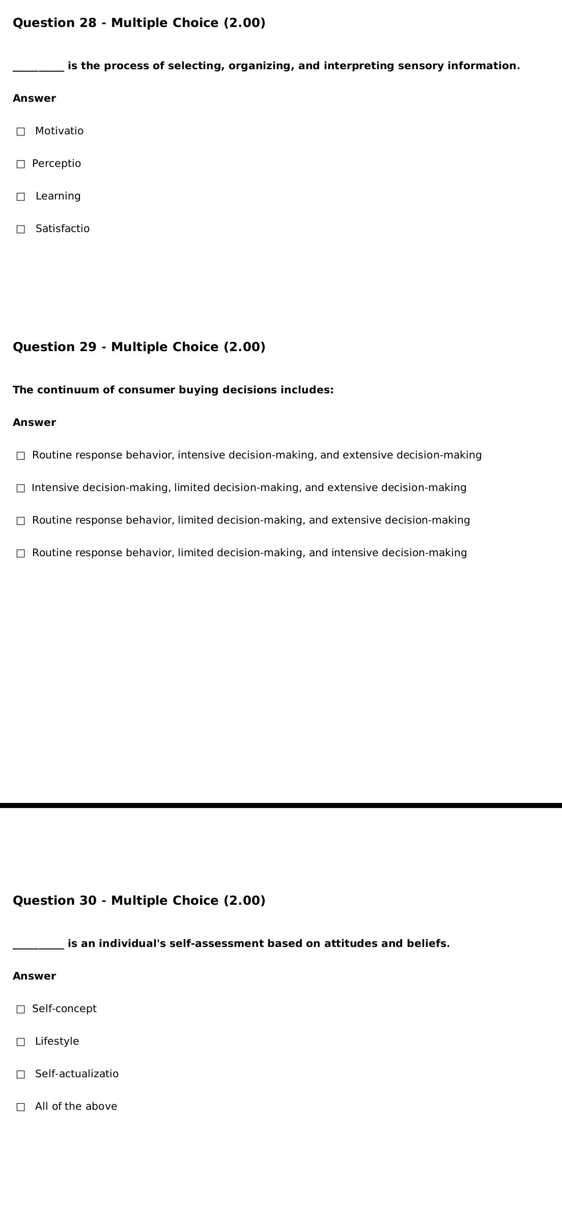 Question 28 - Multiple Choice (2.00) _____ | StudyX