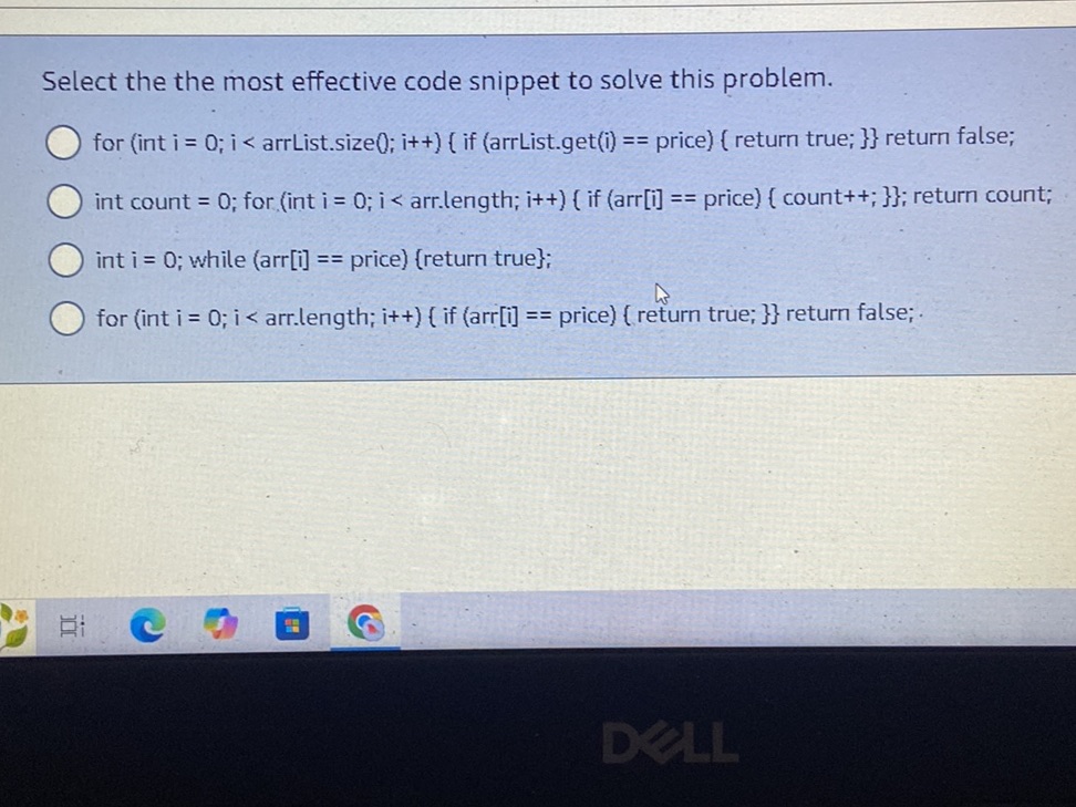 Select the the most effective code snippet | StudyX