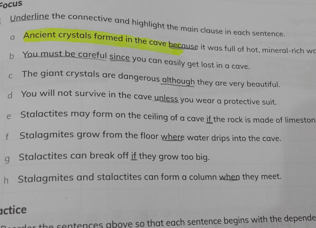 Underline the connective and highlight the | StudyX