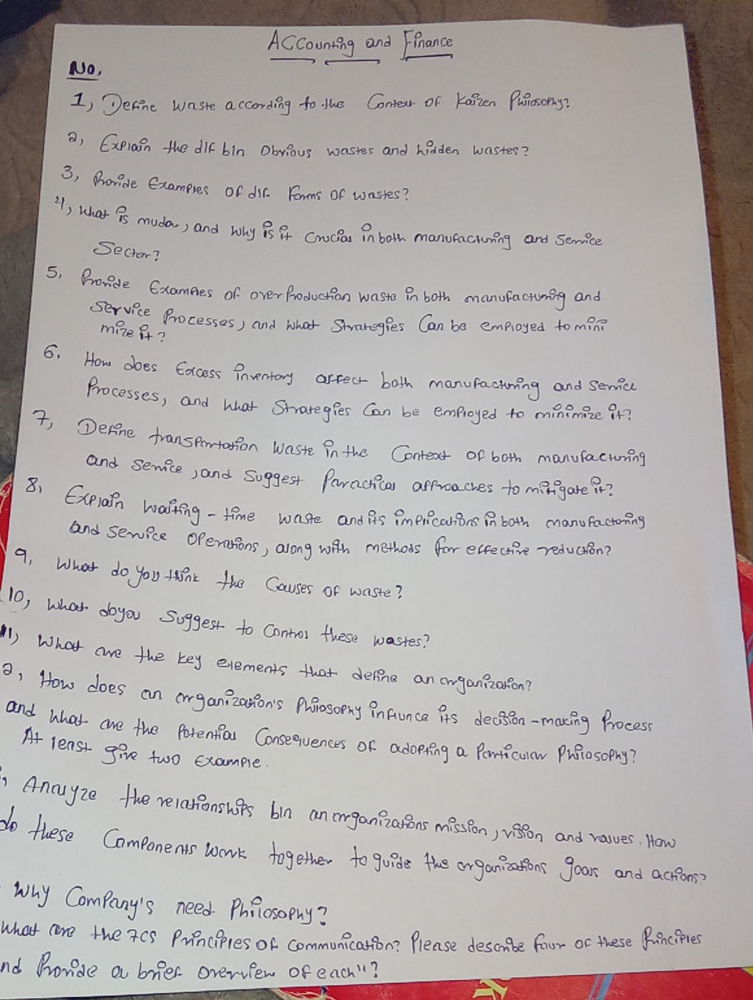 1, Define Waste according to the Context of | StudyX