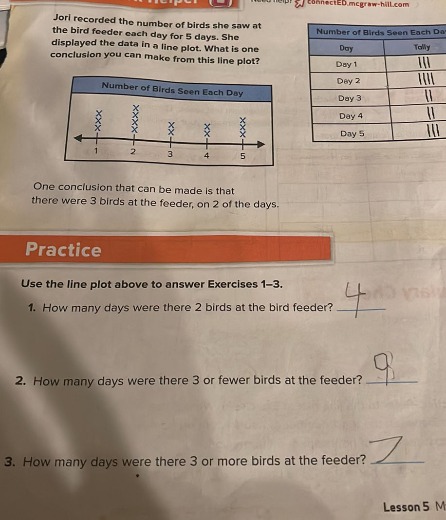 Use the line plot above to answer Exercises | StudyX
