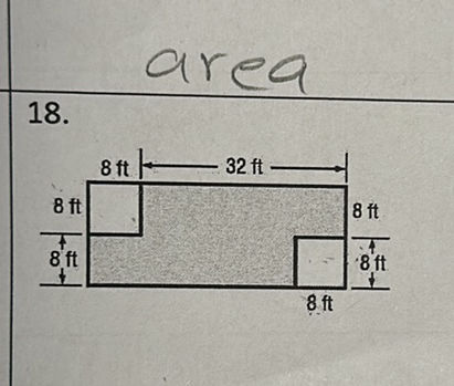 18. area [Diagram of a rectangle with two | StudyX