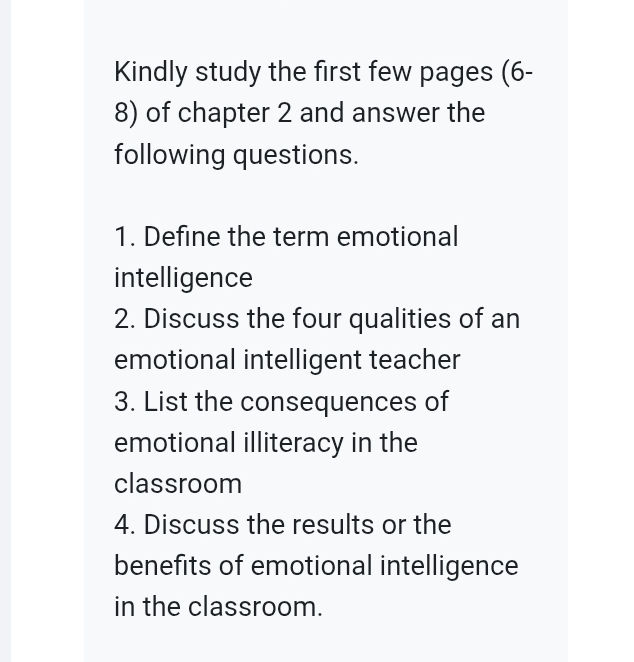 Kindly study the first few pages (6-8) of | StudyX