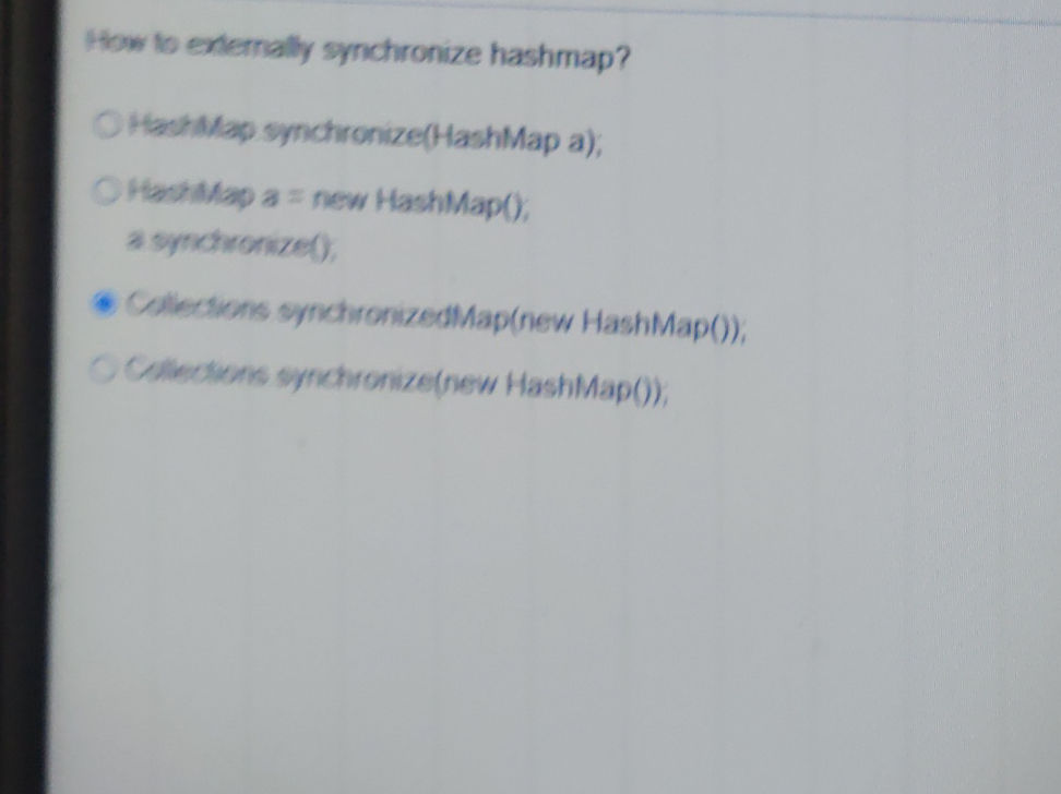 How to externally synchronize hashmap? | StudyX