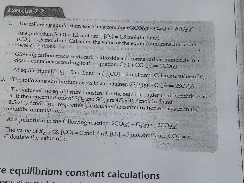 1. The following equilibrium exists in a | StudyX