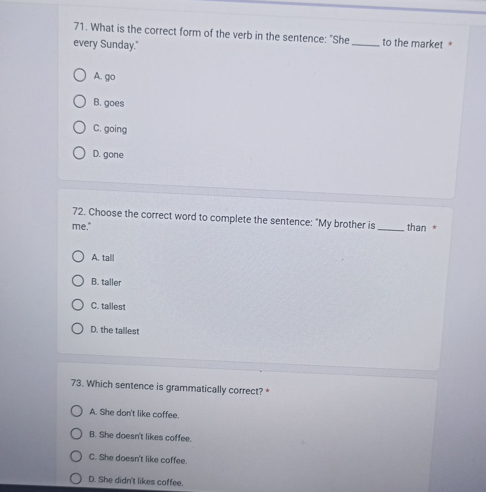 71. What is the correct form of the verb in | StudyX
