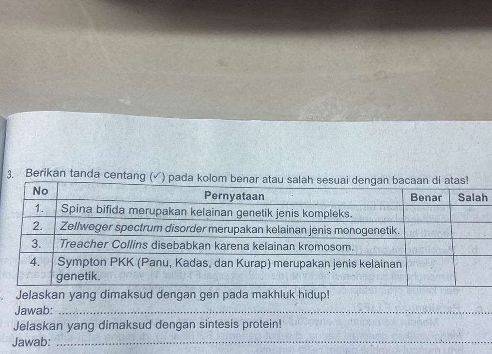 3. Berikan tanda centang $( )$ pada kolom | StudyX