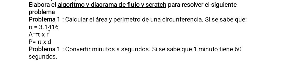 Elabora el algoritmo y diagrama de flujo y | StudyX