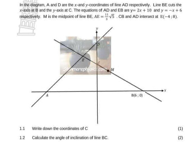 In the diagram, A and D are the x- and | StudyX