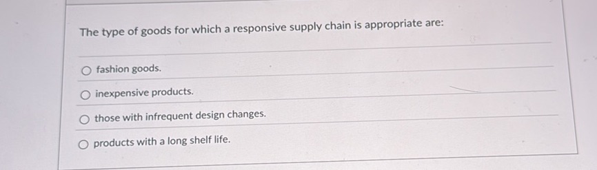 The type of goods for which a responsive | StudyX