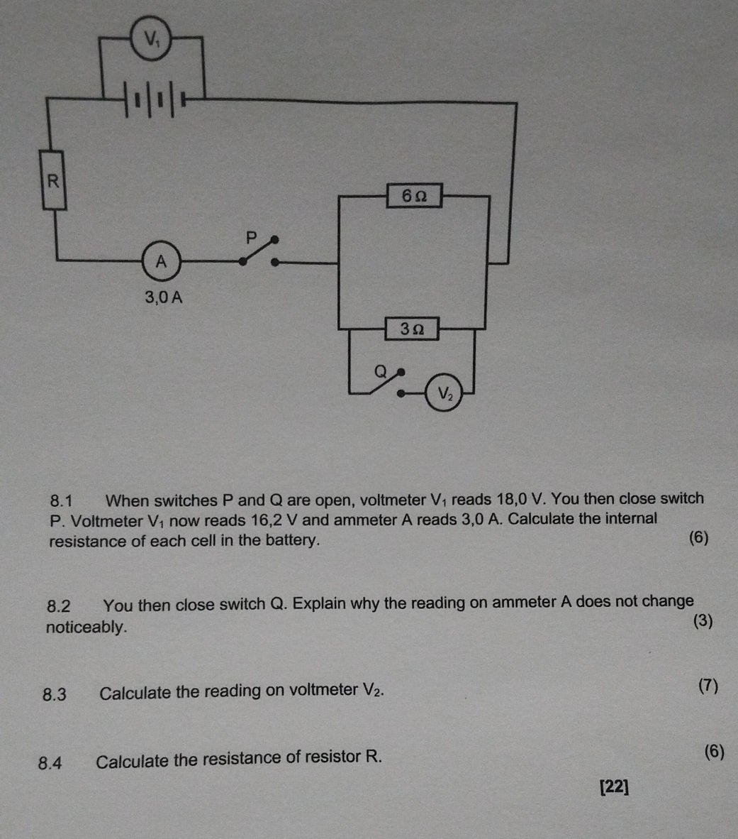 8.1 When switches P and Q are open, | StudyX