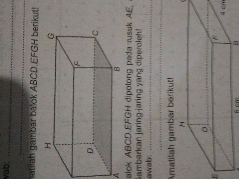 Amatilah gambar balok ABCDEFGH berikut! | StudyX