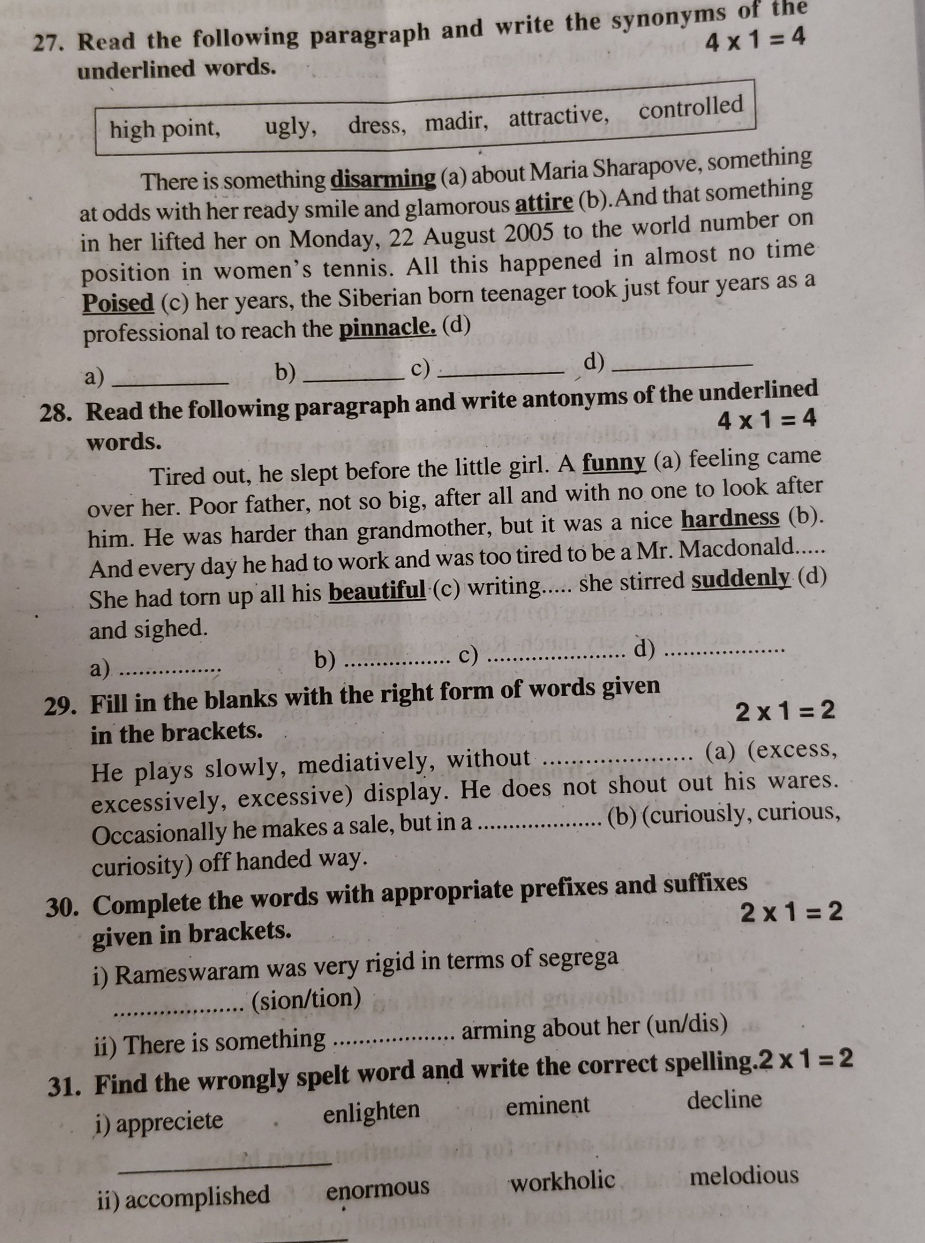 27. Read the following paragraph and write | StudyX