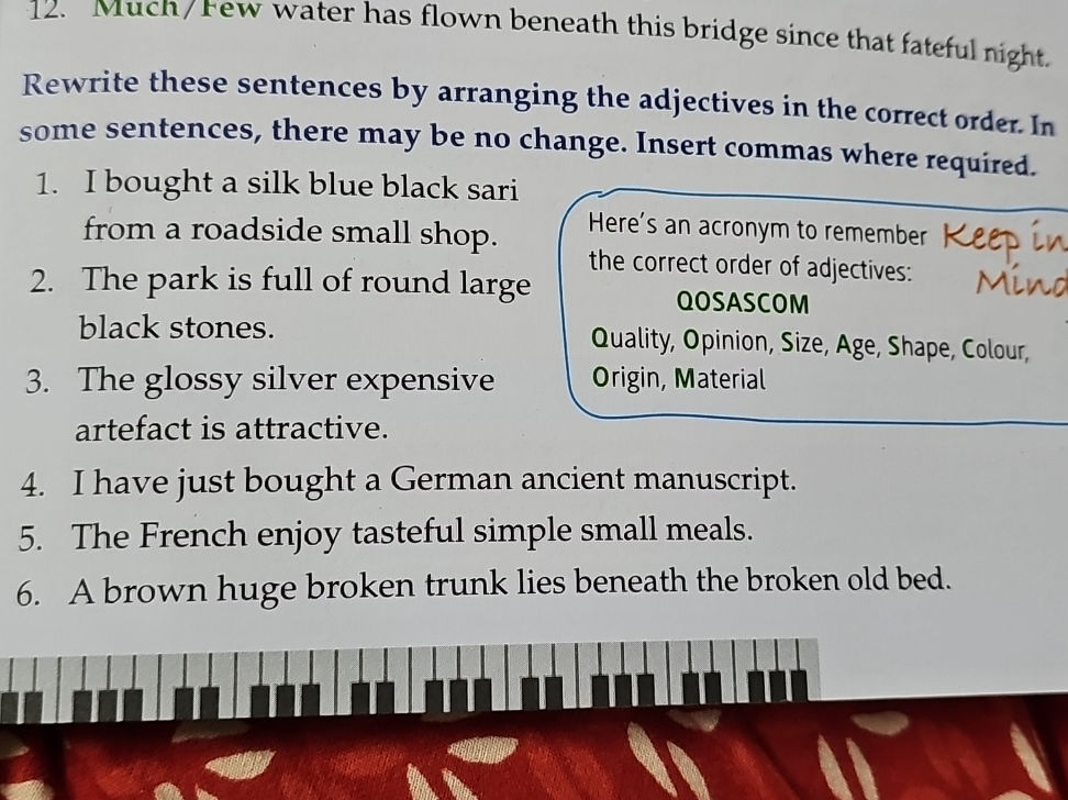 Rewrite these sentences by arranging the | StudyX
