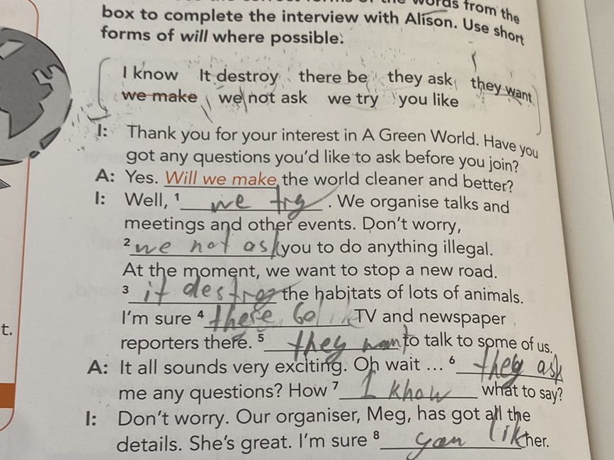 Use the correct forms of the words from the | StudyX