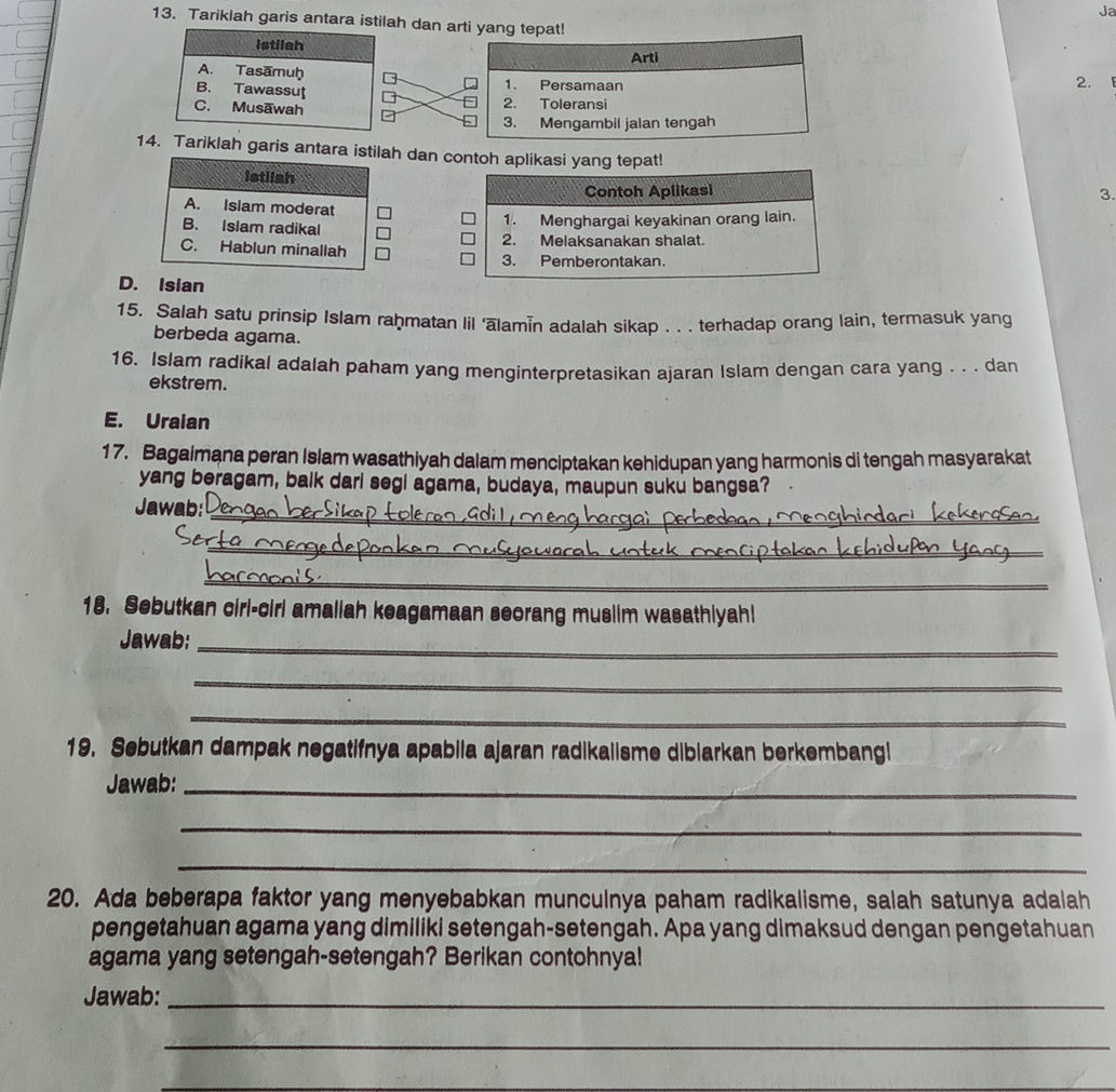 13. Tariklah garis antara istilah dan arti | StudyX