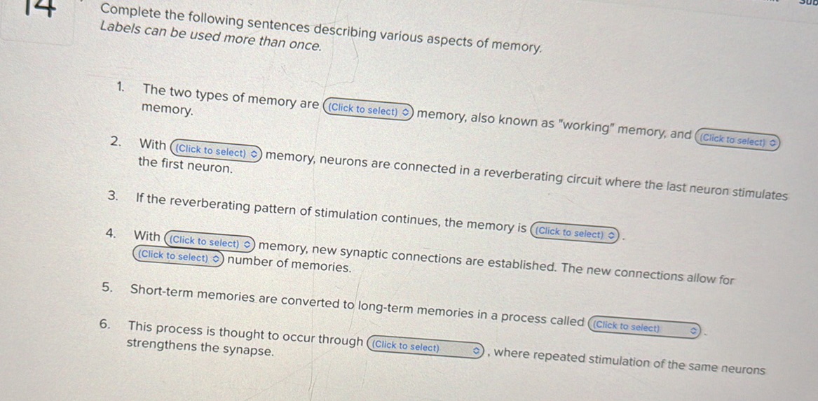 Complete the following sentences describing | StudyX