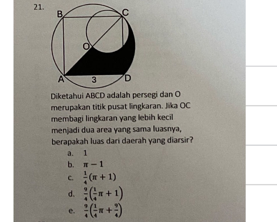 Diketahui ABCD adalah persegi dan O | StudyX