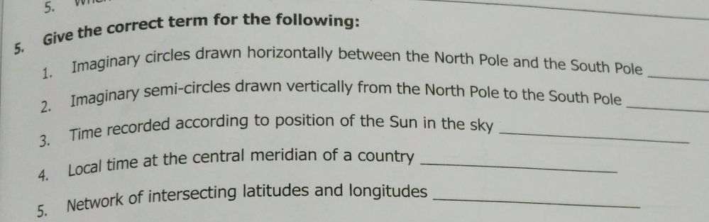 Give the correct term for the following: 1. | StudyX