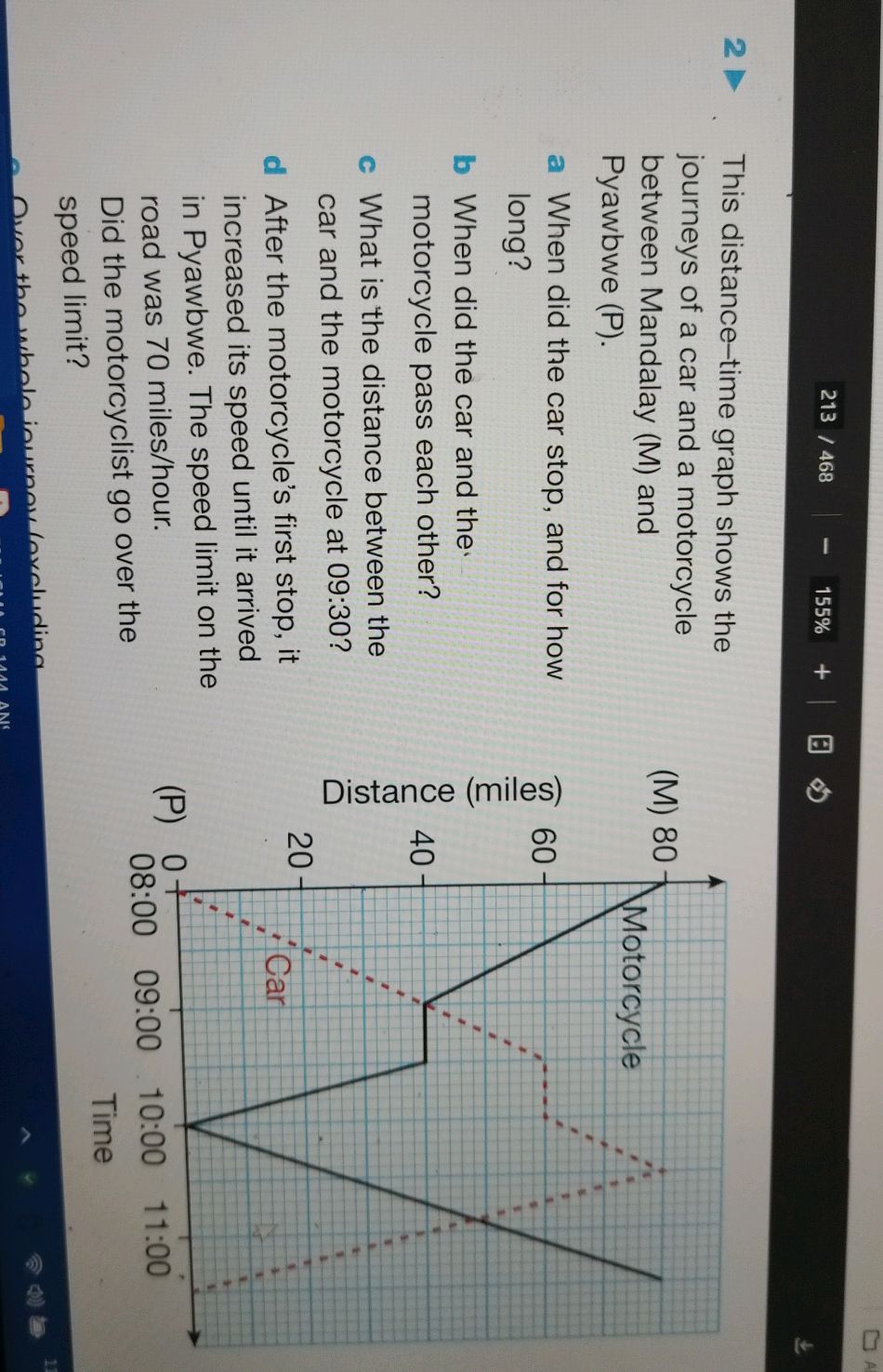 This distance-time graph shows the journeys | StudyX