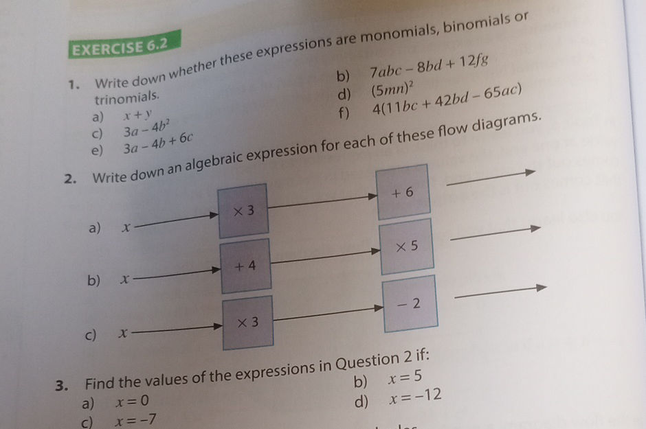 1. Write down whether these expressions are | StudyX