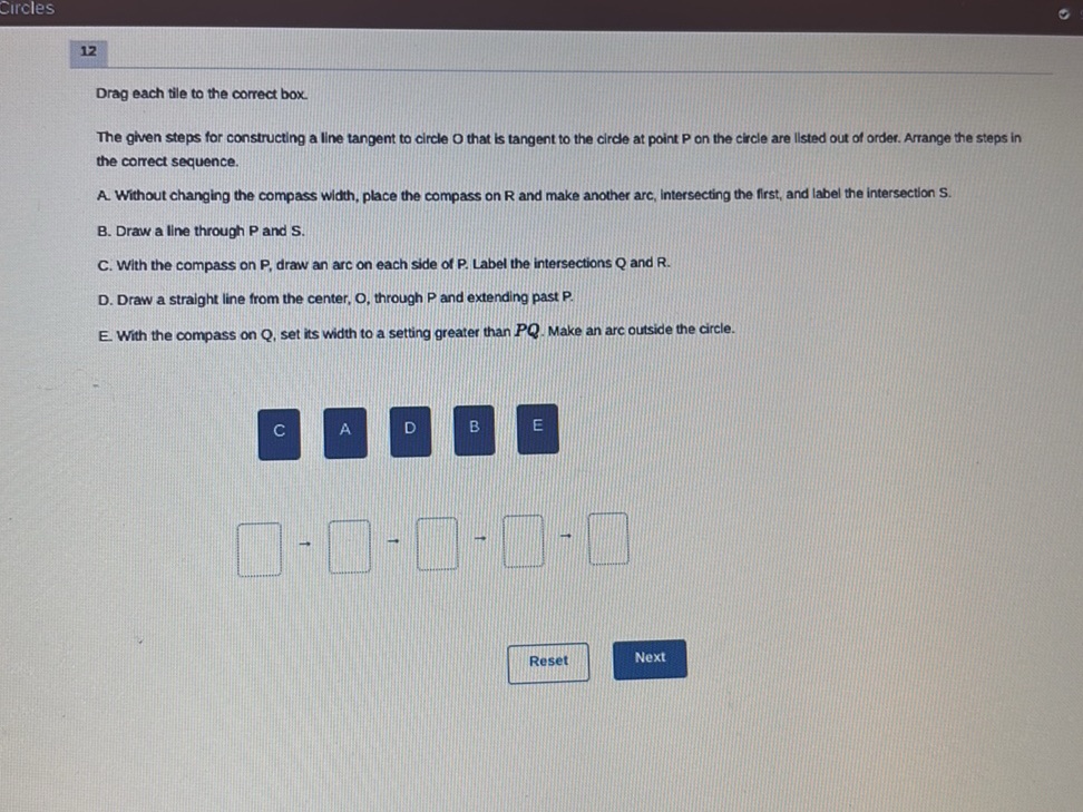 The given steps for constructing a line | StudyX