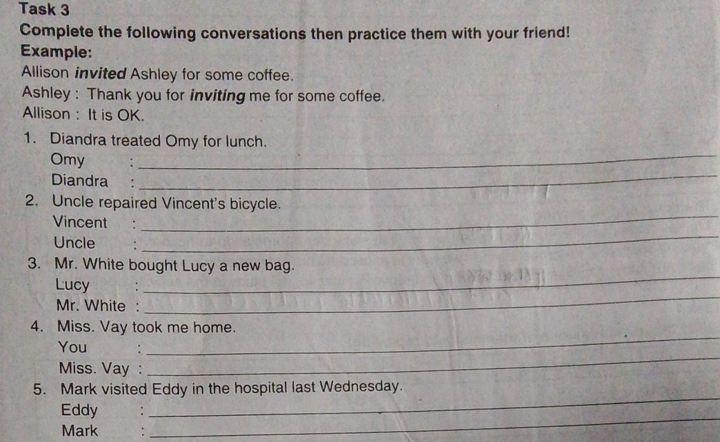 Complete the following conversations then | StudyX