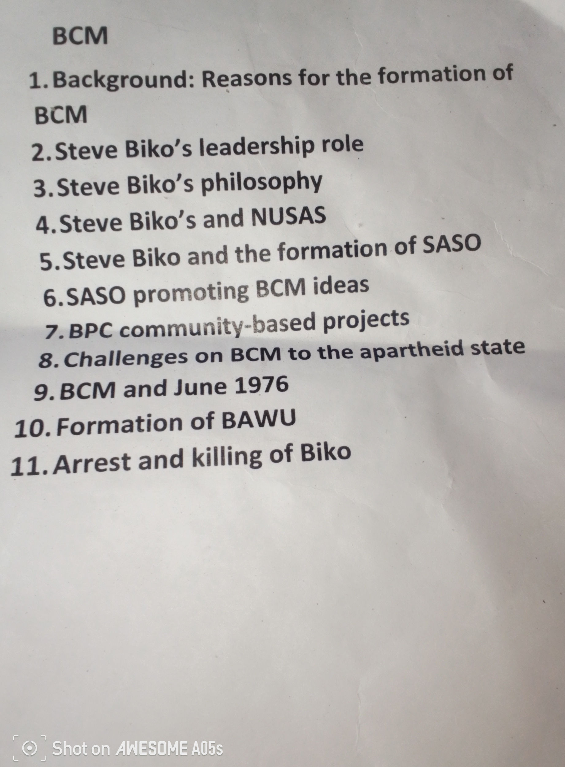 BCM 1. Background: Reasons for the | StudyX