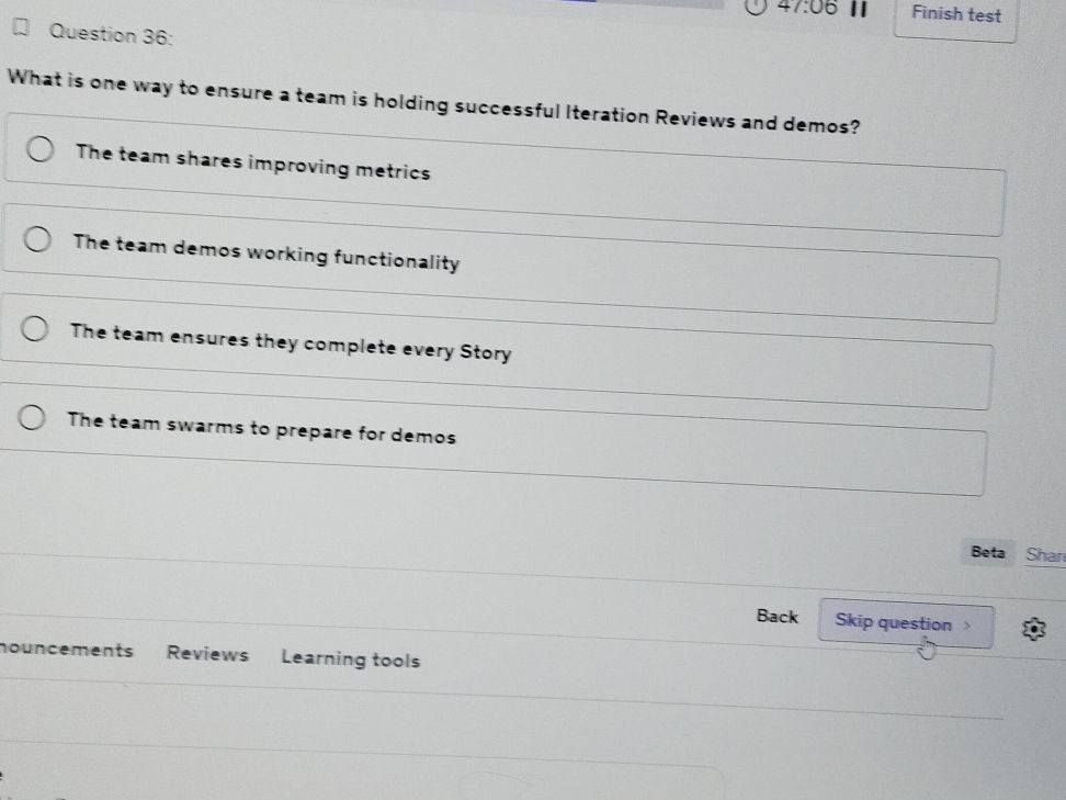 Question 36: What is one way to ensure a | StudyX