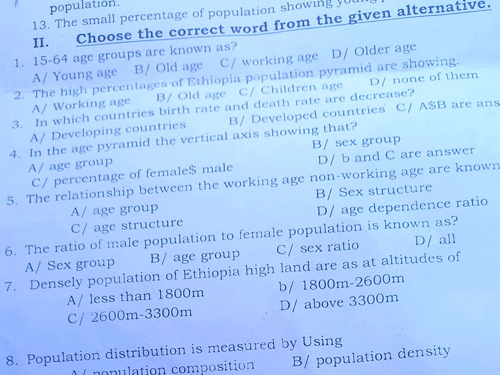 1. 15-64 age groups are known as? A/ Young | StudyX