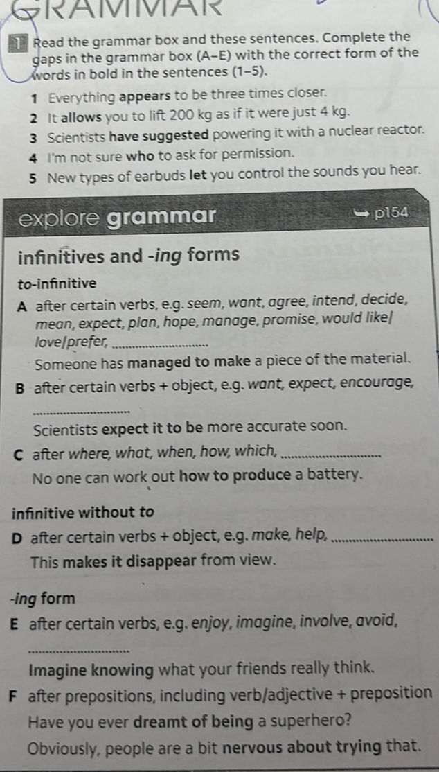 Read the grammar box and these sentences. | StudyX