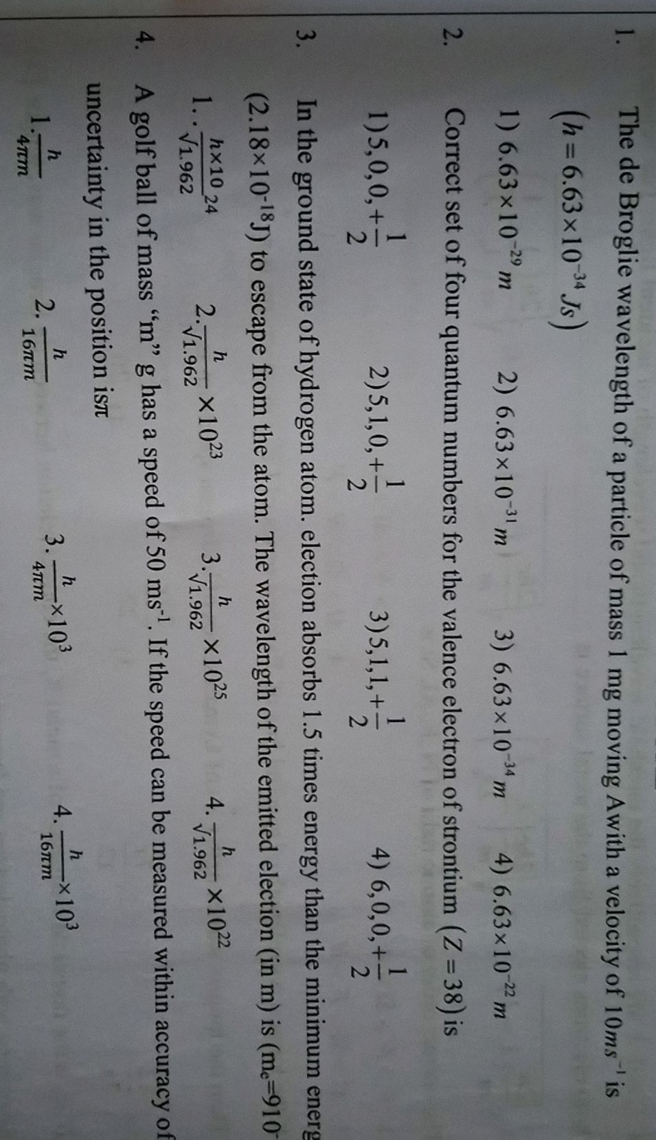 1. The de Broglie wavelength of a particle | StudyX