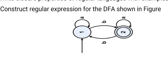 Construct regular expression for the DFA | StudyX