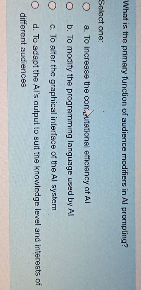 What is the primary function of audience | StudyX