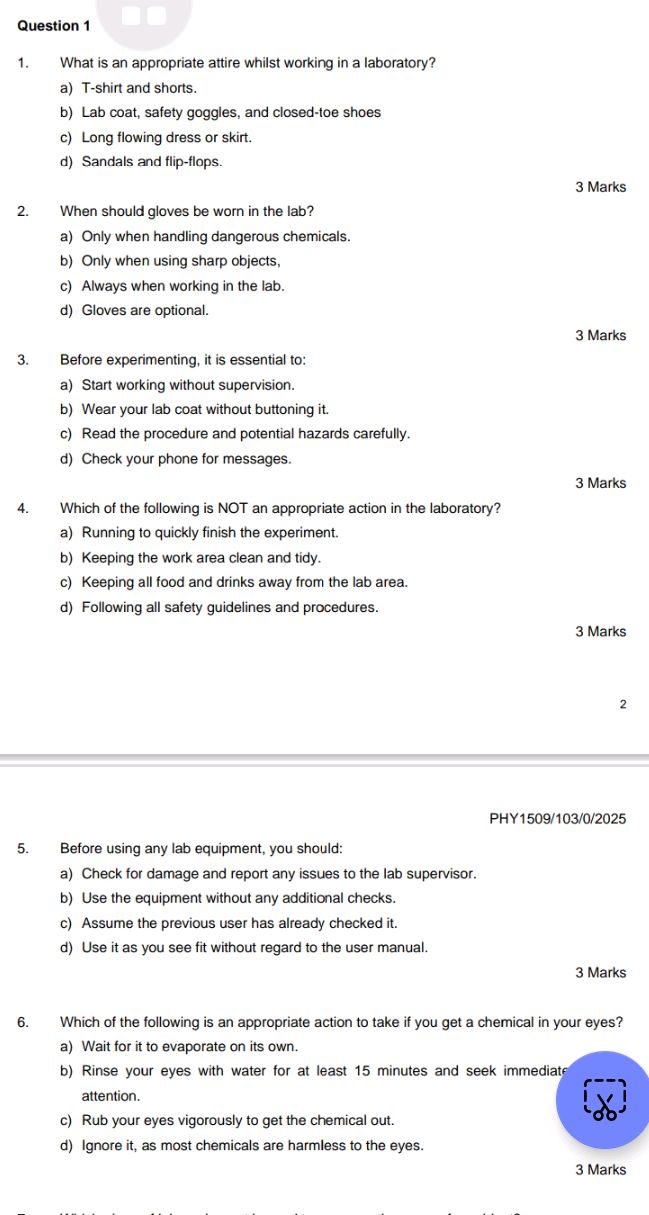 1. What is an appropriate attire whilst | StudyX