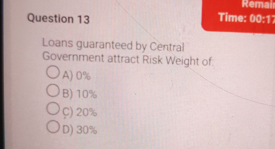 Question 13 Loans guaranteed by Central | StudyX