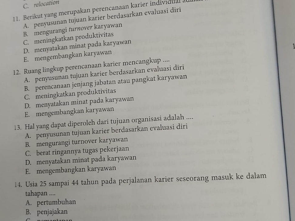 11. Berikut yang merupakan perencanaan | StudyX