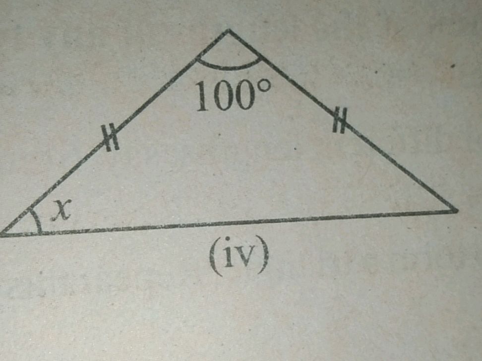 Find the value of $x$ in the given isosceles | StudyX