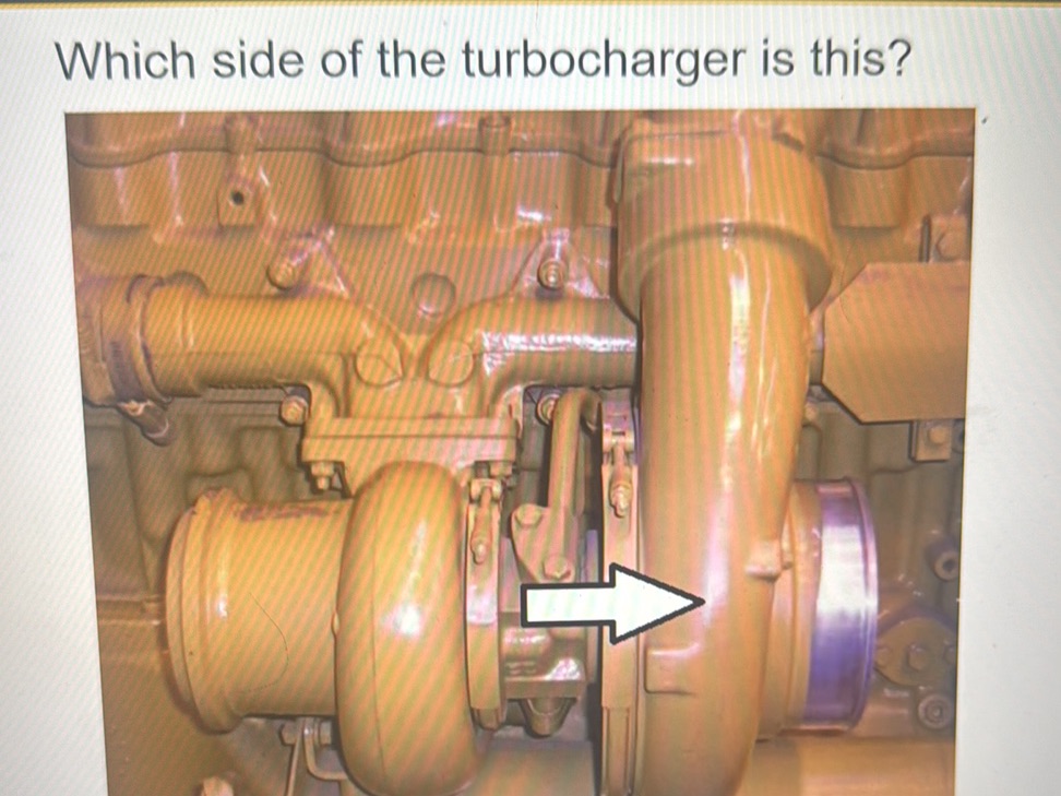 Which side of the turbocharger is this? The | StudyX