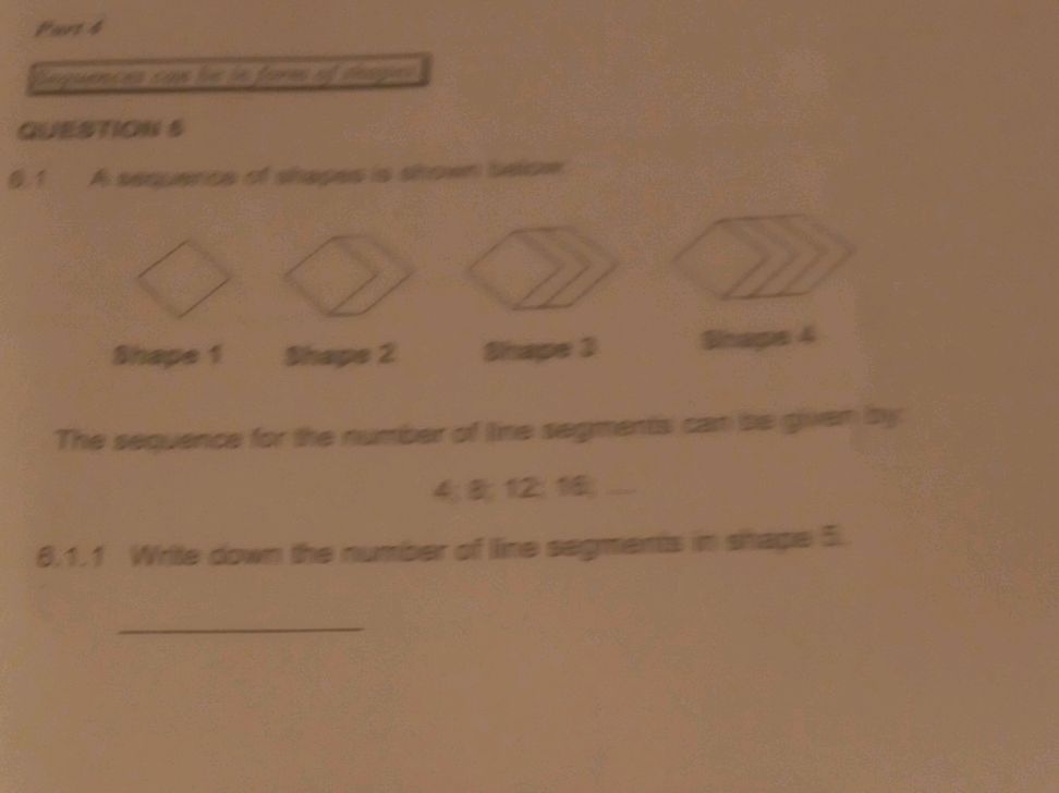 6.1 A sequence of shapes is shown below The | StudyX