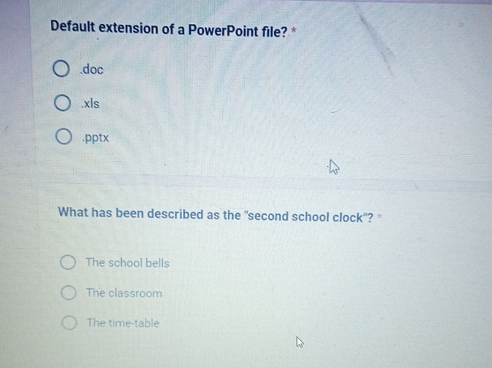 Default extension of a PowerPoint file?* | StudyX