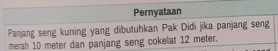Panjang seng kuning yang dibutuhkan Pak Didi | StudyX