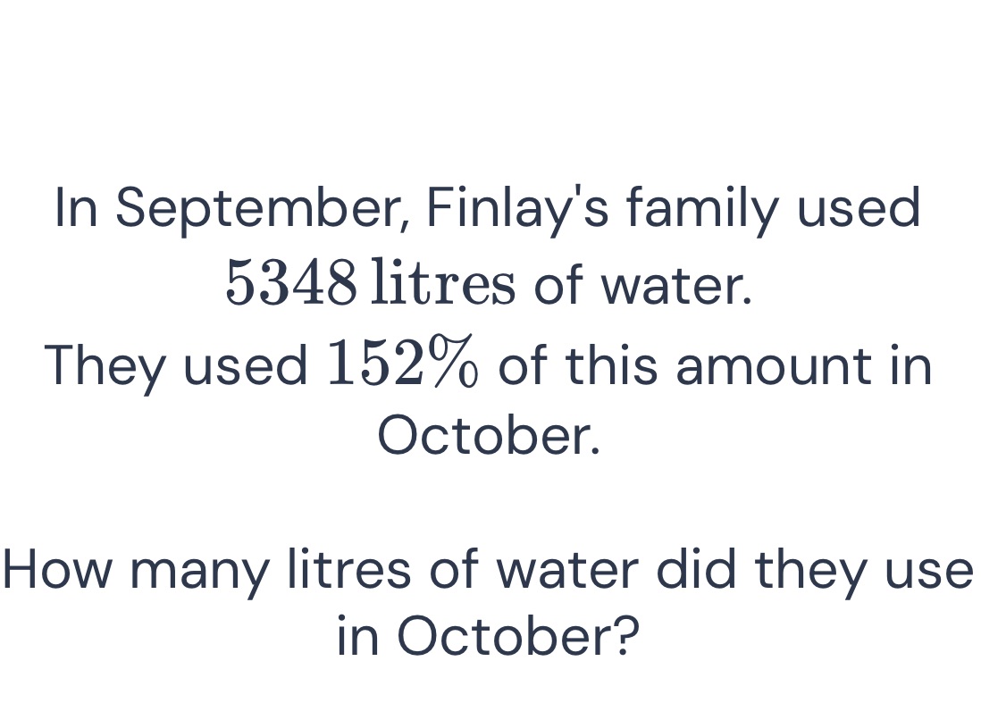 In September, Finlay's family used 5348 | StudyX