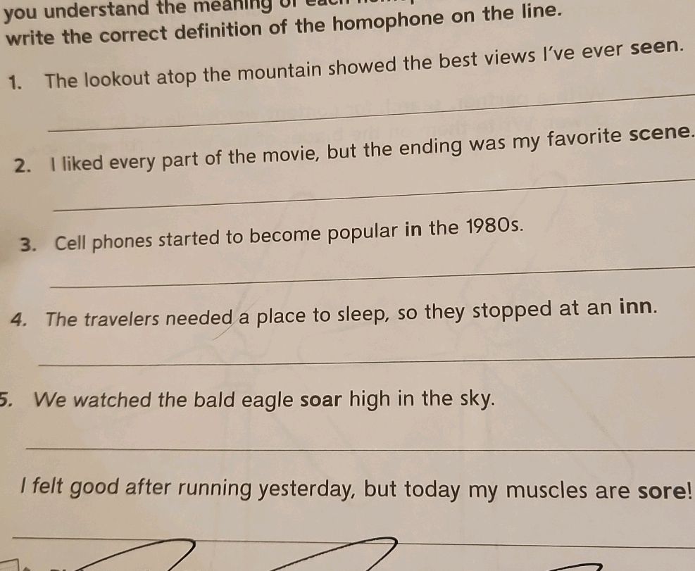 Write the correct definition of the | StudyX