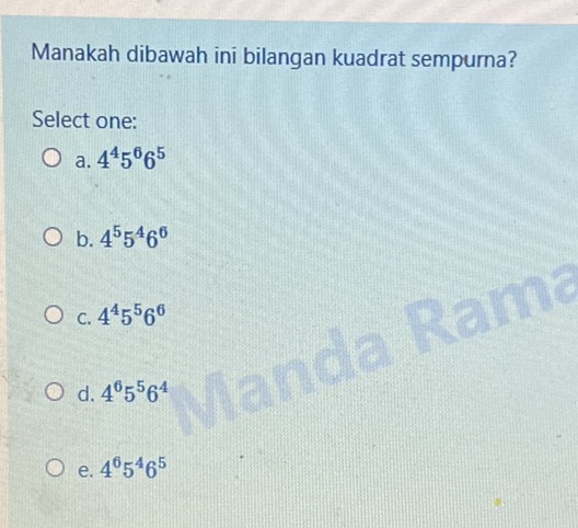 Manakah dibawah ini bilangan kuadrat | StudyX