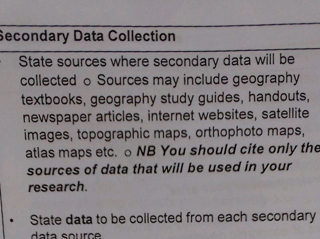 - State sources where secondary data will be | StudyX
